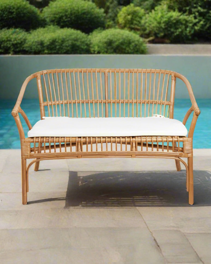Bira Bamboo Cane Sofa With Cushion | Rattan Garden Sofa | Bamboo Cane ...