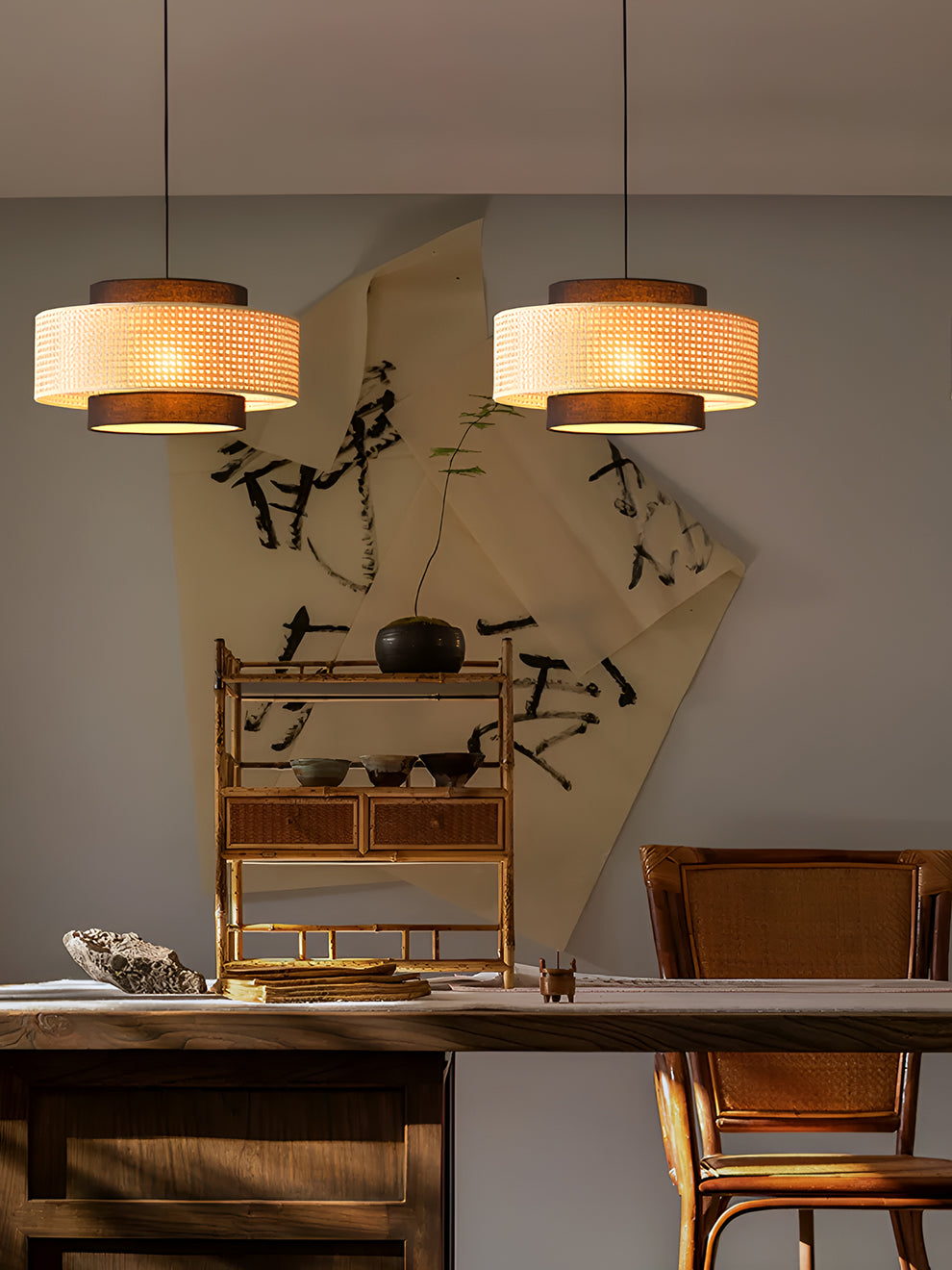 Cane Webbing Lamp | Modern Pendant Lamps – Habere India
